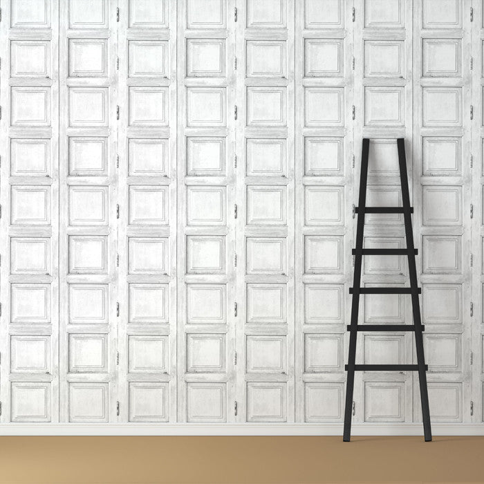 white square panel wallpaper